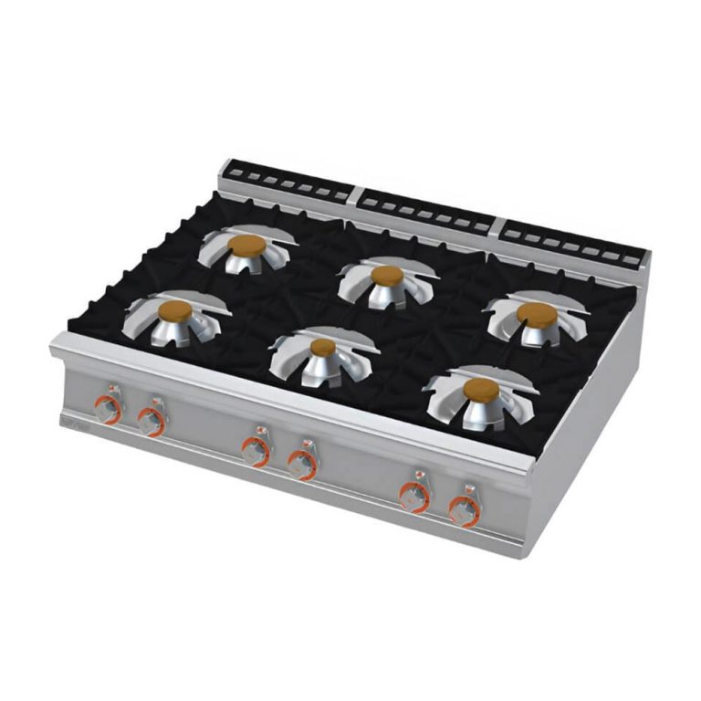 Cocina Industrial A Gas 6 Fuegos Sobremesa Pct-912g Lotus