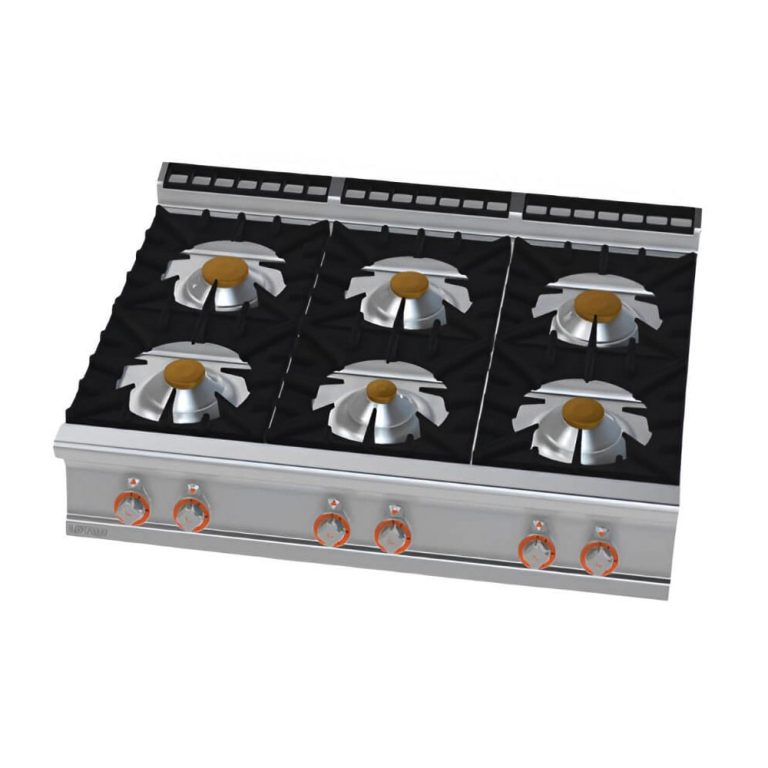 Cocina Industrial A Gas 6 Fuegos Sobremesa Pct-912g Lotus
